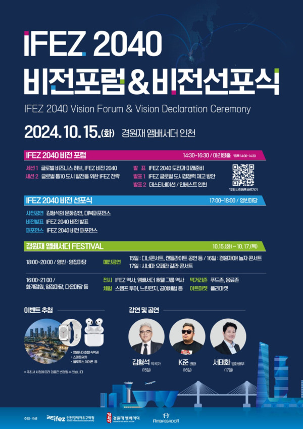 인천경제자유구역청, 15일 창립 21주년 기념행사 개최